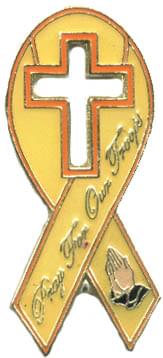 Lapel Pin Pray For Our Troops Ribbon - Ramsons Imports