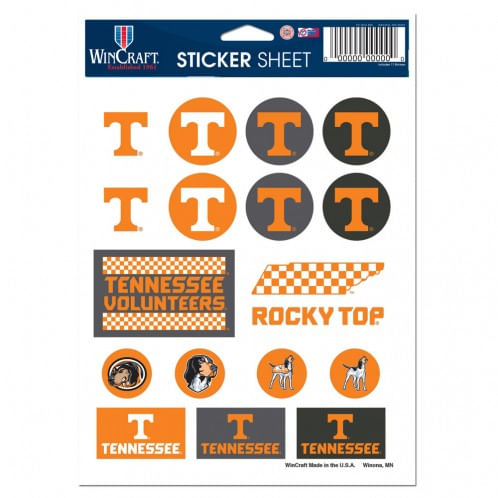Die Cut Vinyl Sticker Sheet Tennessee Volunteers - Ramsons Imports