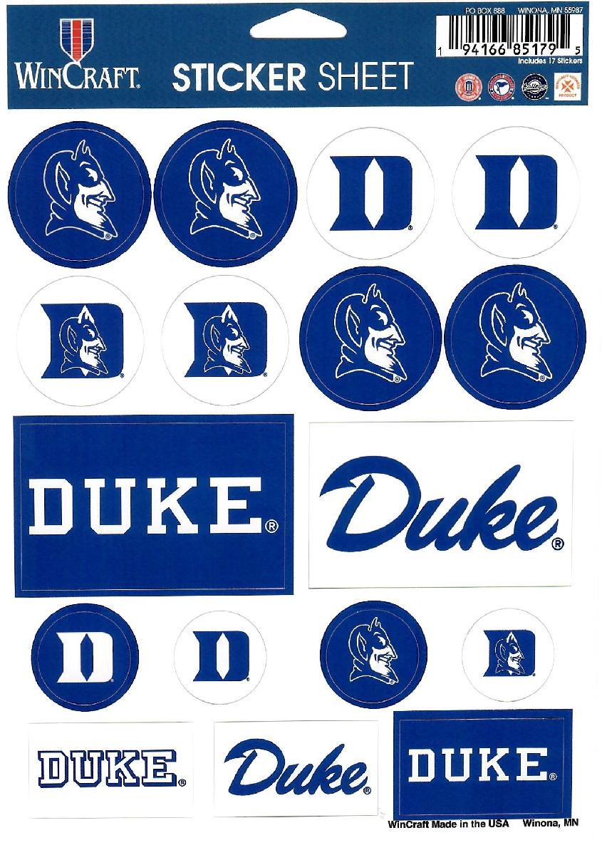 Die Cut Vinyl Sticker Sheet Duke Blue Devils - Ramsons Imports