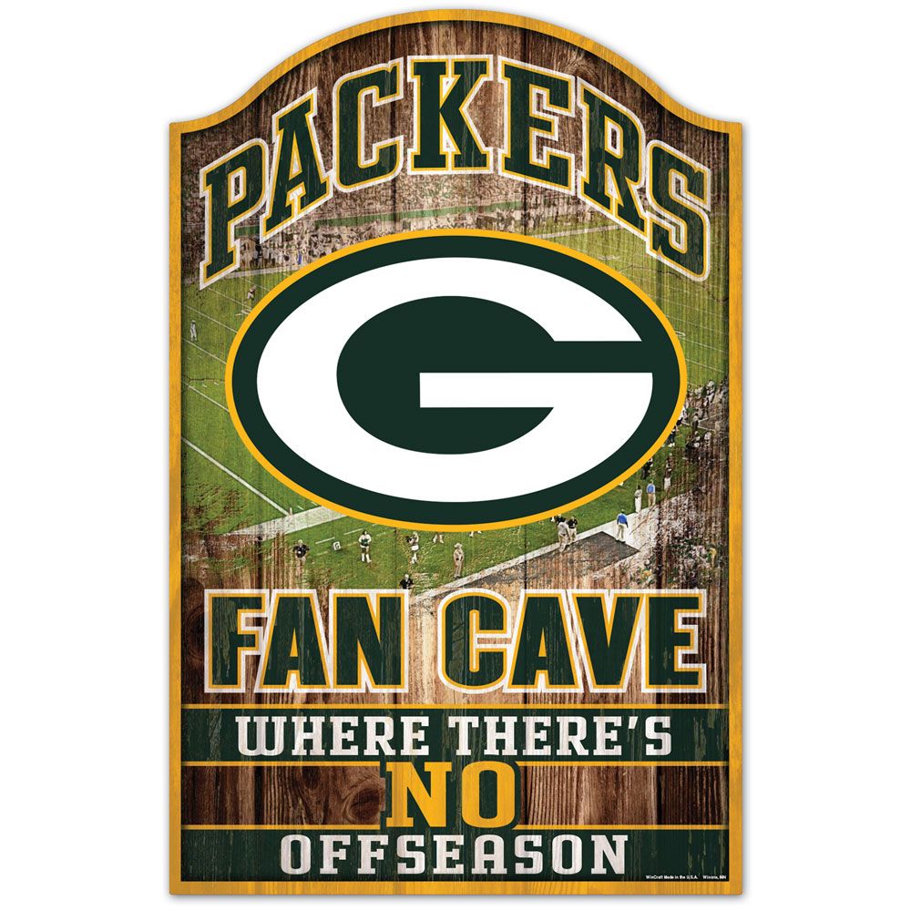 Fan Cave Wood Sign Green Bay Packers - Ramsons Imports