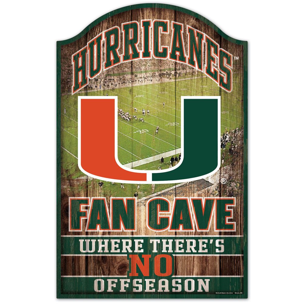 Fan Cave Wood Sign Miami Hurricanes - Ramsons Imports