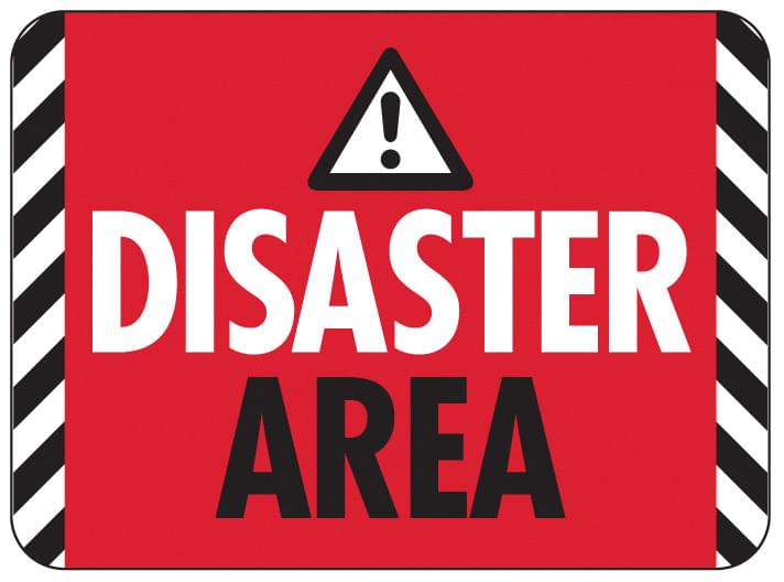 Plastic Parking Sign Disaster Area - Ramsons Imports