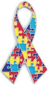 Lapel Pin Autism Ribbon Gold - Ramsons Imports