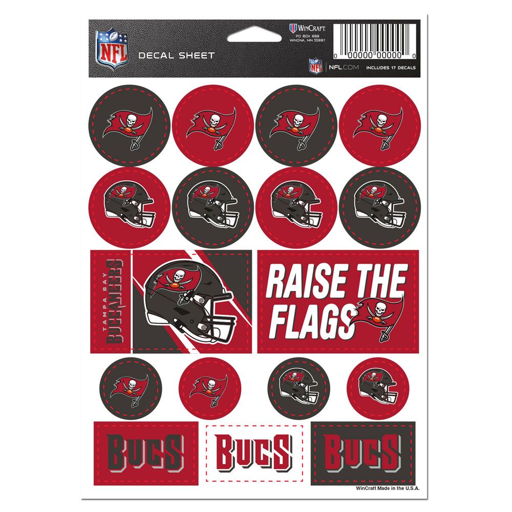 Die Cut Vinyl Sticker Sheet Tampa Bay Buccaneers - Ramsons Imports