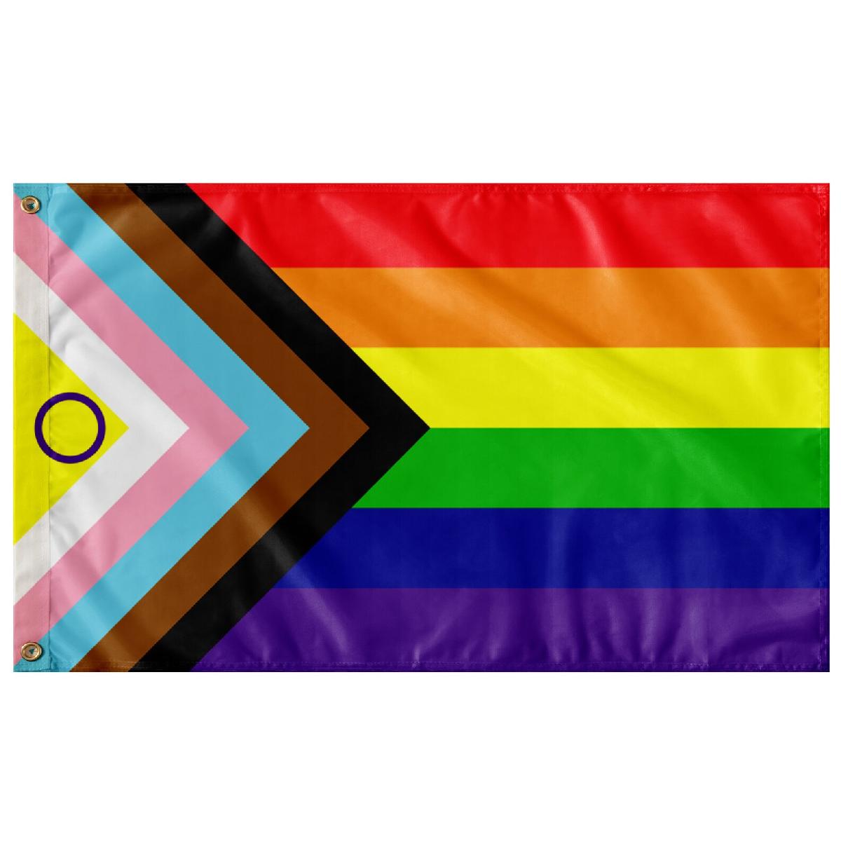 Printed Flag Polyester 3'x5' Rainbow LGBTQ Inclusive Pride - Ramsons ...